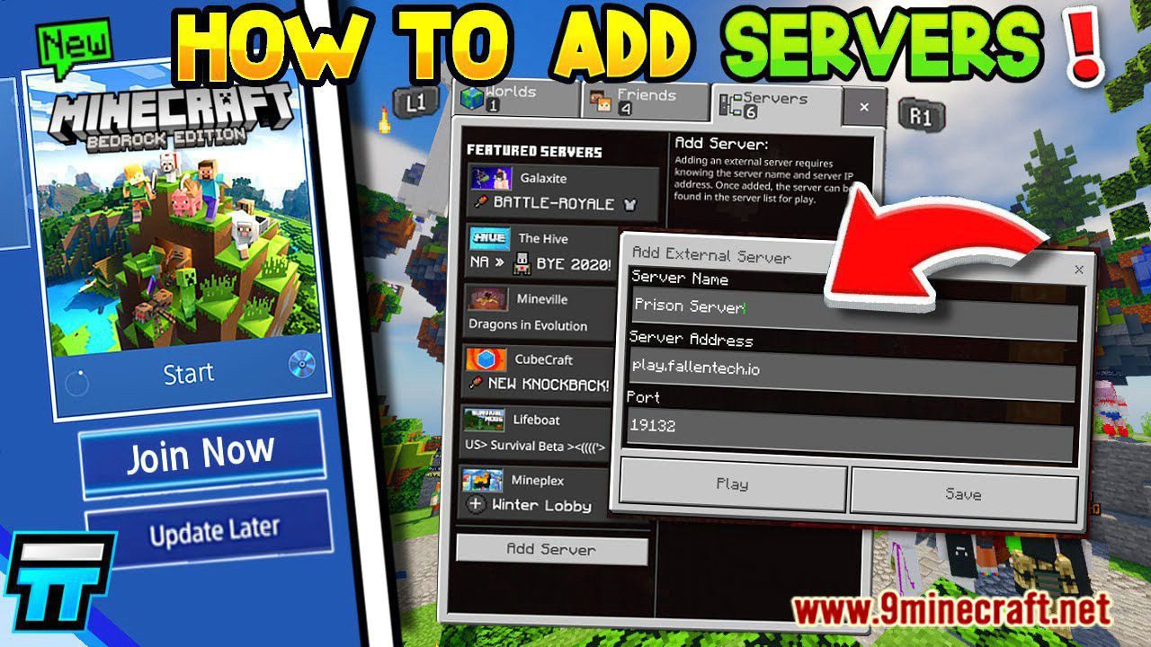 How To Add Servers On Minecraft PS4 PS5 Bedrock Custom Servers 9Minecraft Net