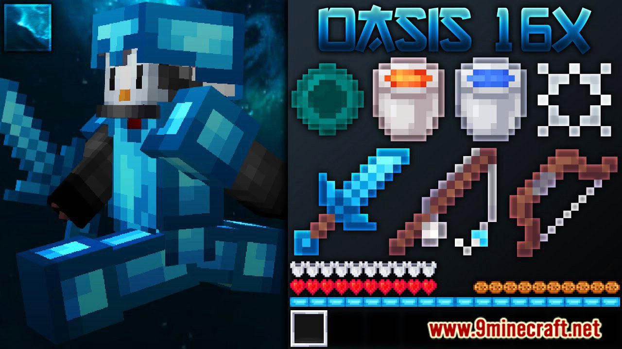 Oasis 16x Texture Pack MCPE Bedrock PvP Pack Mc Mod Net
